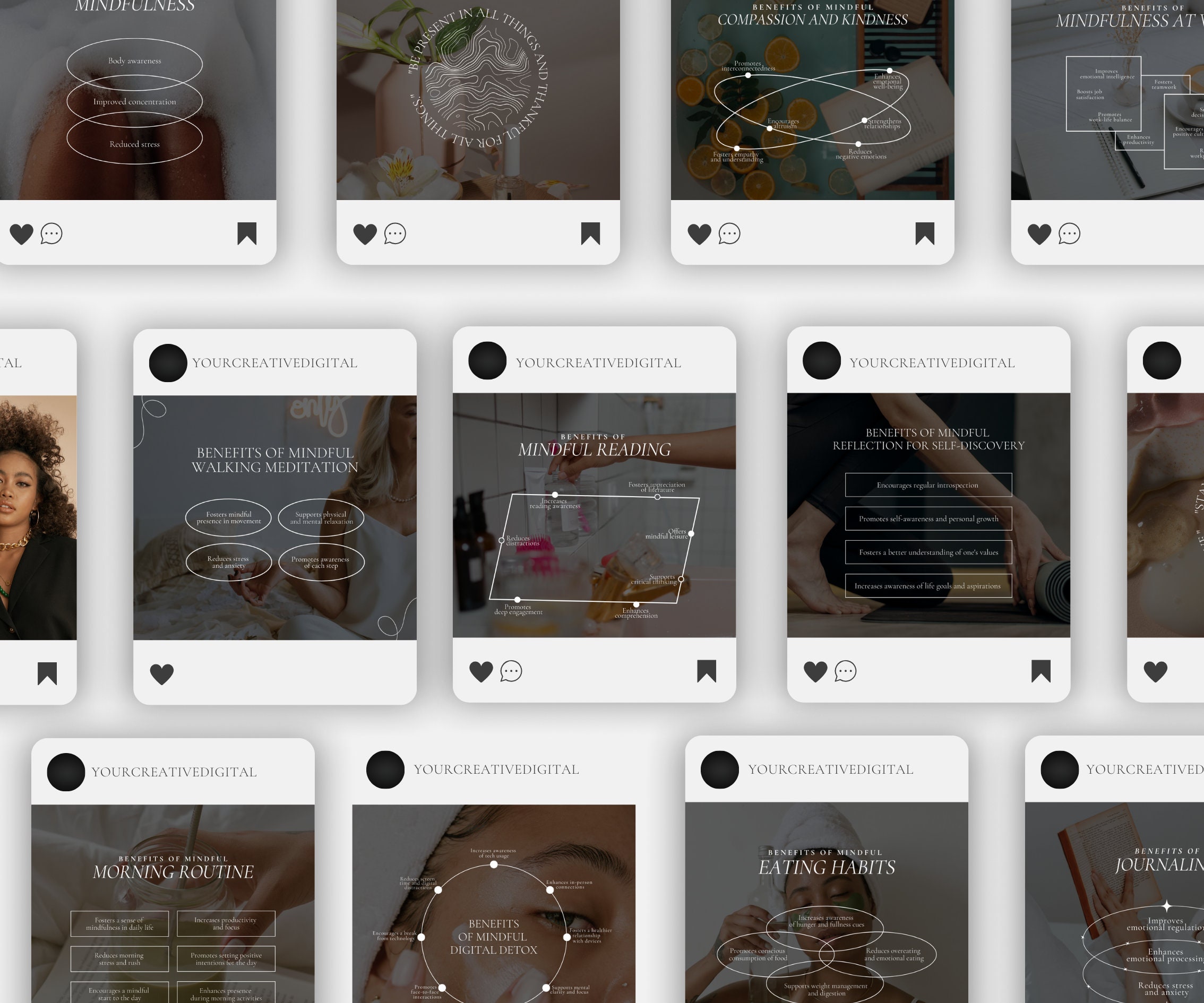 40 Mindfulness Infographic Templates, Self-care, Self-reflection, Self ...
