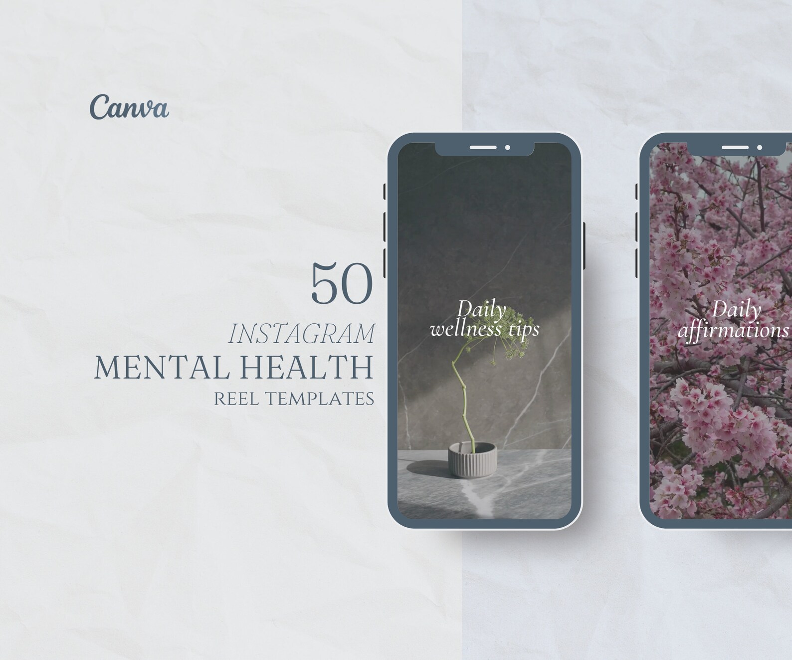50 Reel Blue Mental Health Reel Templates Self-care - Etsy