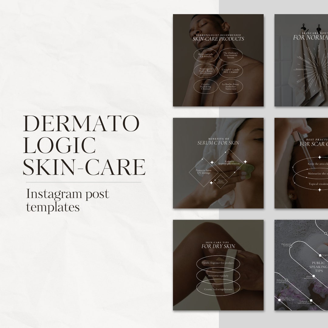 40 Dermatologic/ Skin-care Post Templates, Wellness Templates, Self ...