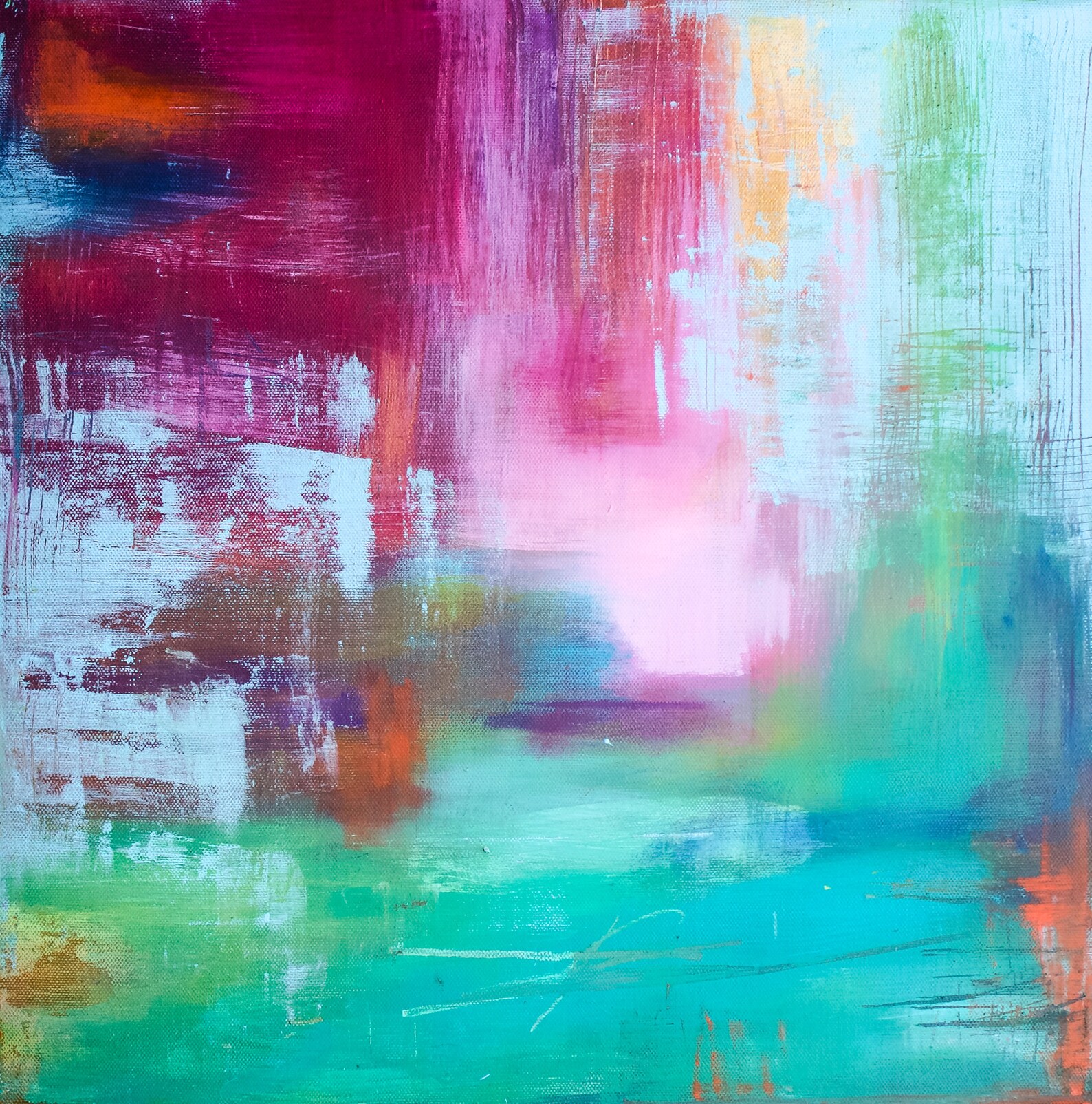 Inside Out Original Abstract Painting, Painted With Oil and Acrylic ...