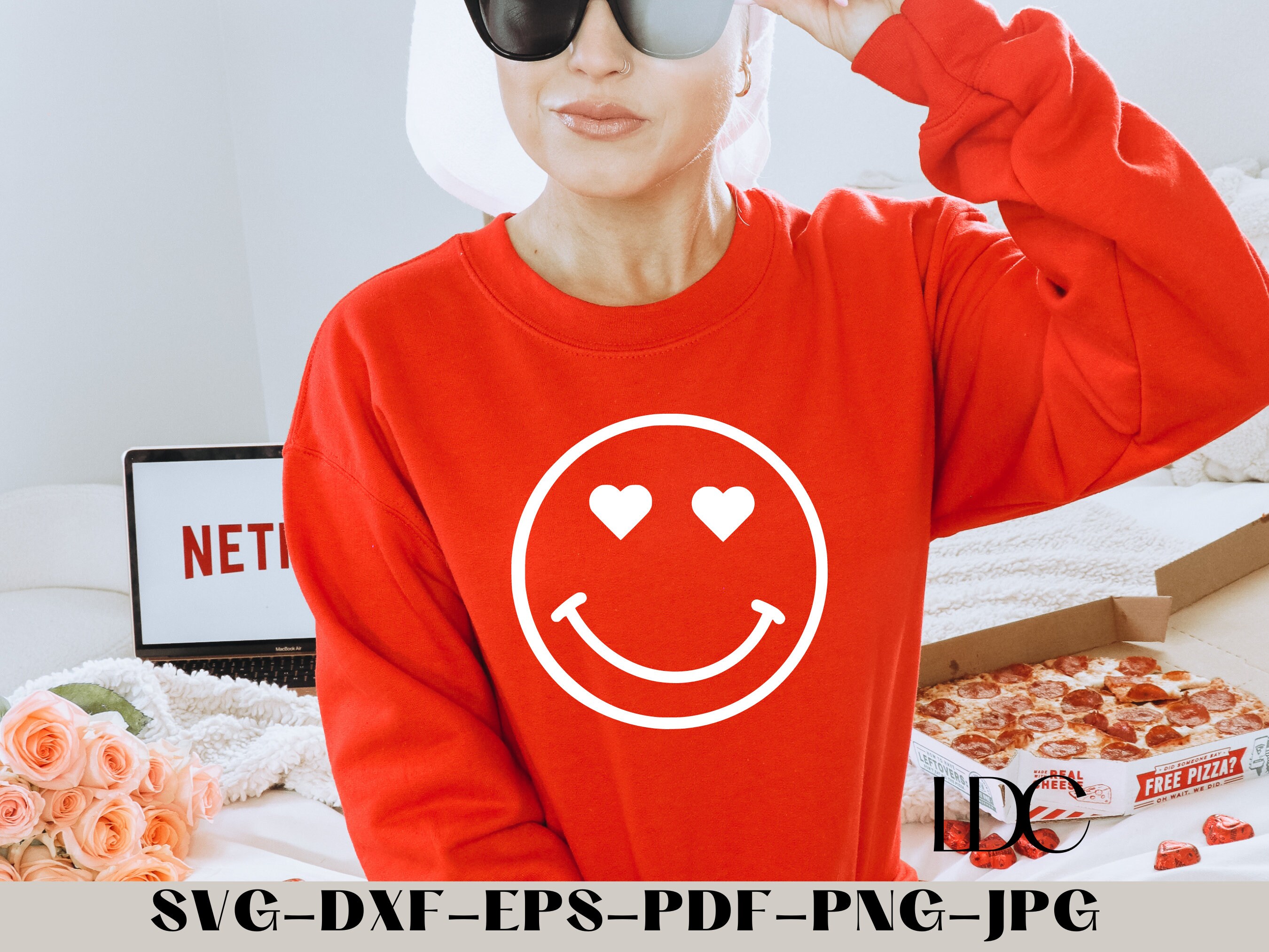 Heart Eyes SVG Valentines SVG Smiley Face SVG - Etsy