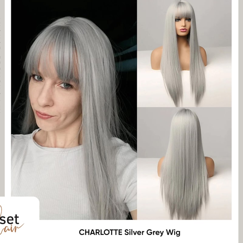 Grey Wig - Etsy