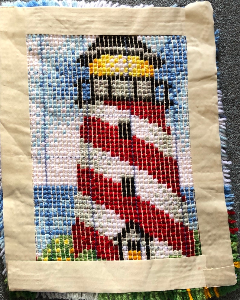 Completed Lighthouse Latch Hook Rug Unique/handmade - Etsy