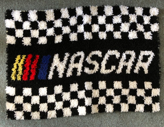 Completed NASCAR Latch Hook Rug Unique/handmade/racing - Etsy