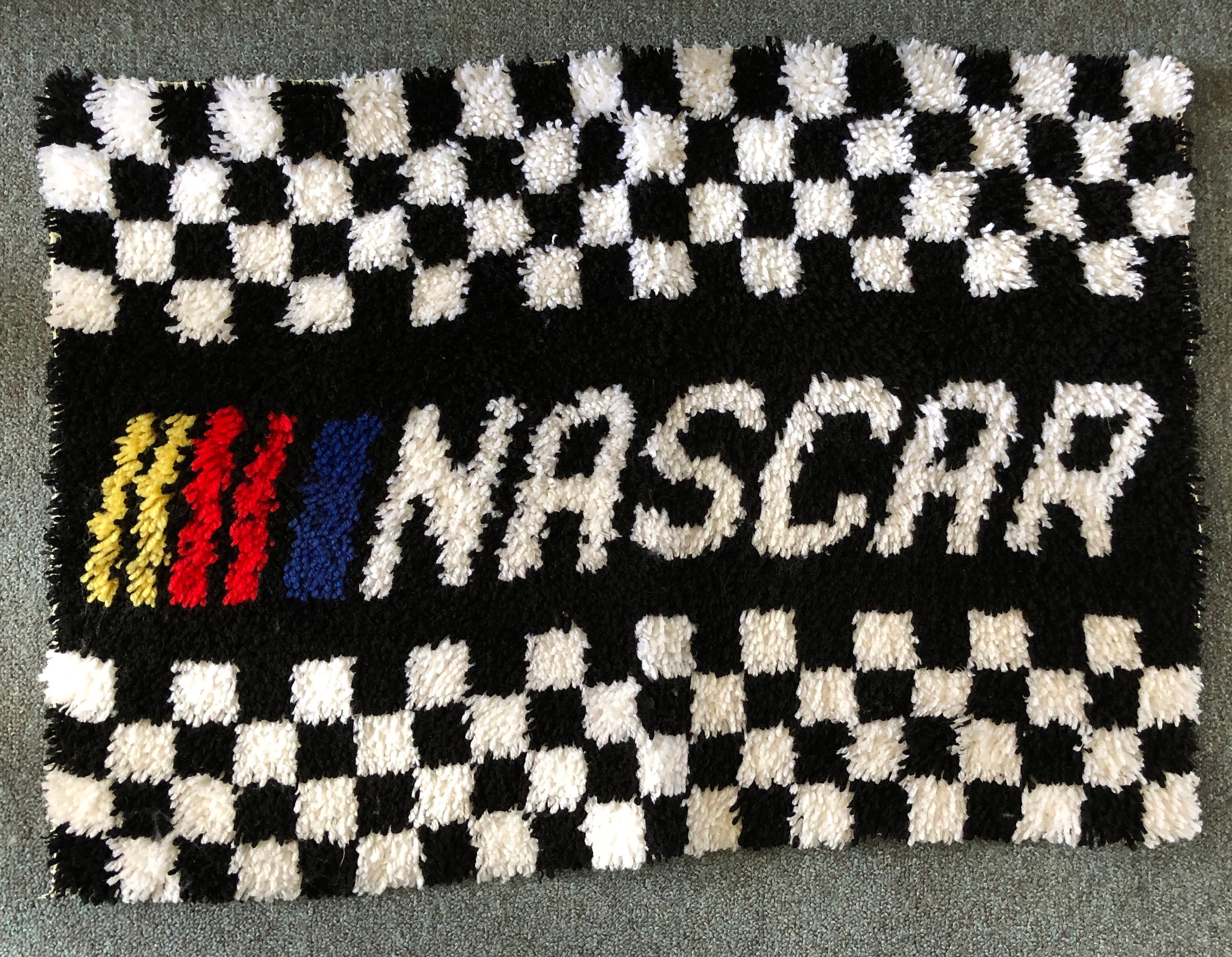 Completed NASCAR Latch Hook Rug Unique/handmade/racing - Etsy