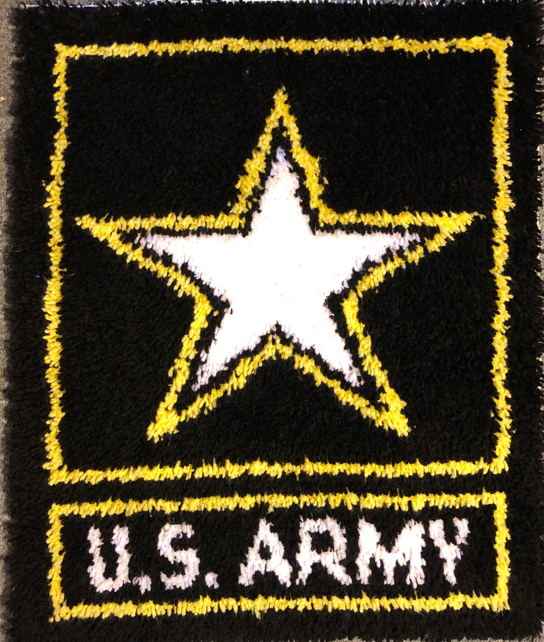 Completed U.S Army Latch Hook Rug - Unique/handmade - Etsy