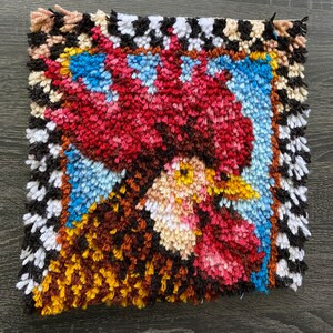 Completed Rooster Latch Hook Rug Unique/handmade - Etsy