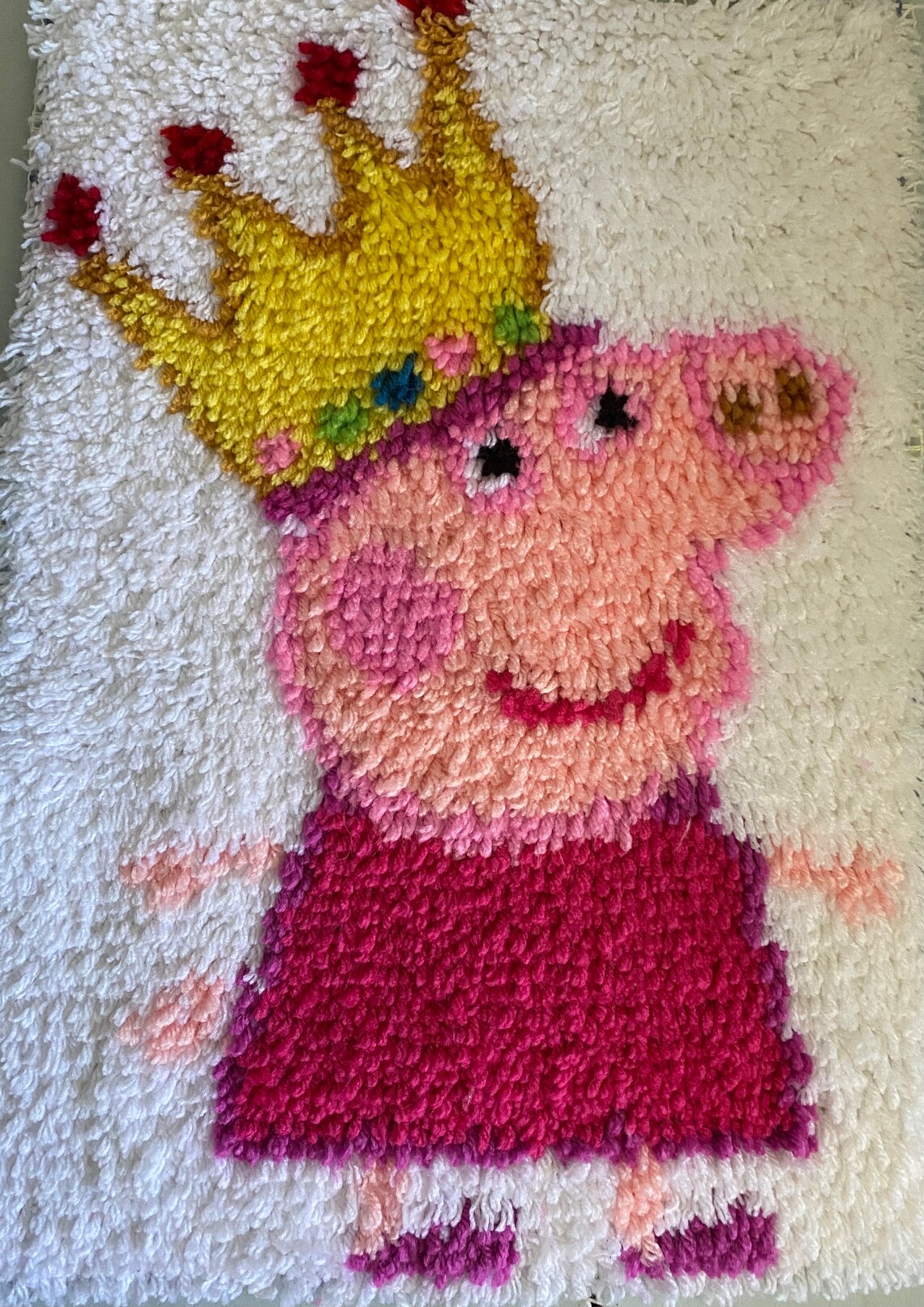 Completed Peppa Pig Latch Hook Rug Unique/handmade - Etsy Canada