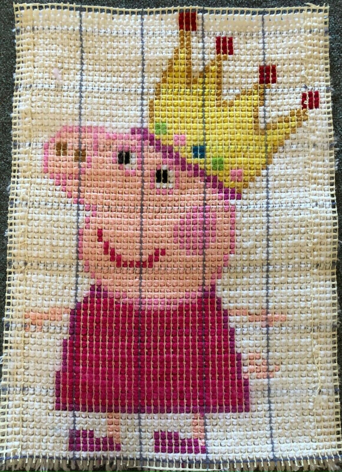 Completed Peppa Pig Latch Hook Rug Unique/handmade - Etsy Canada