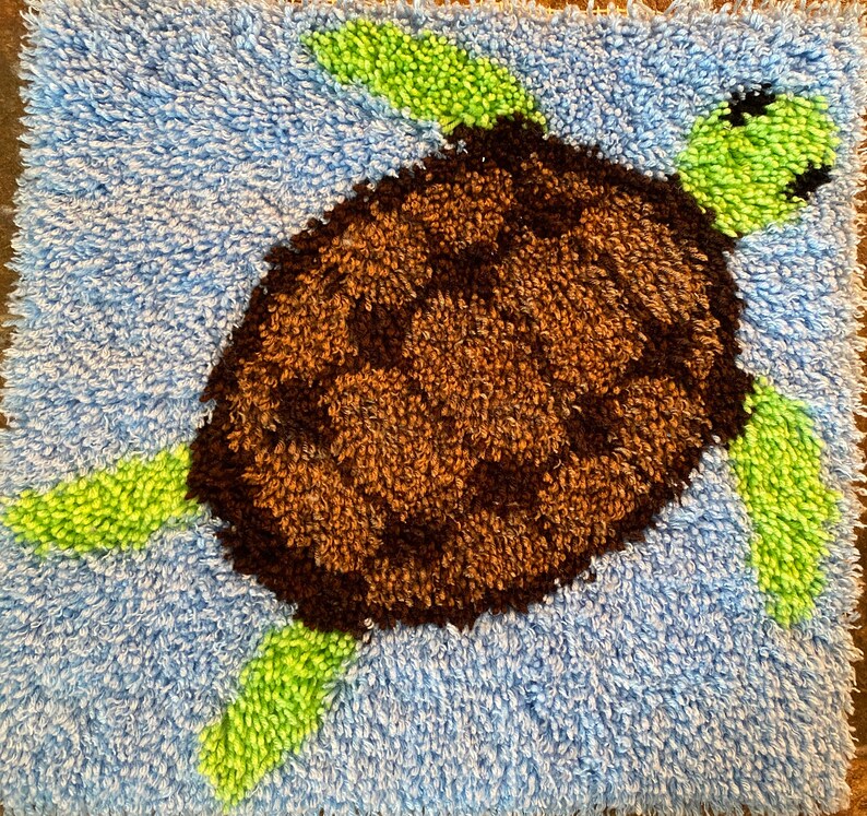 Completed Sea Turtle Latch Hook Rug - Etsy
