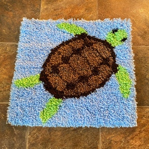 Completed Sea Turtle Latch Hook Rug - Etsy