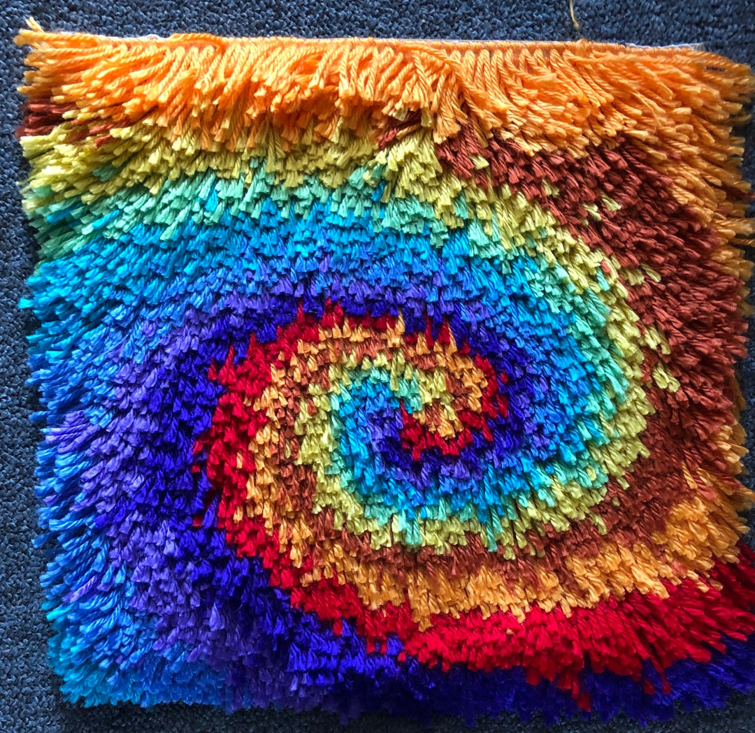 Completed Swirl Latch Hook Rug Unique/handmade - Etsy