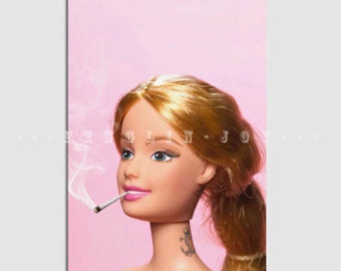 Dolls Smoking Metal Sign Wall Pub Living Room Painting Cute Barbie ...