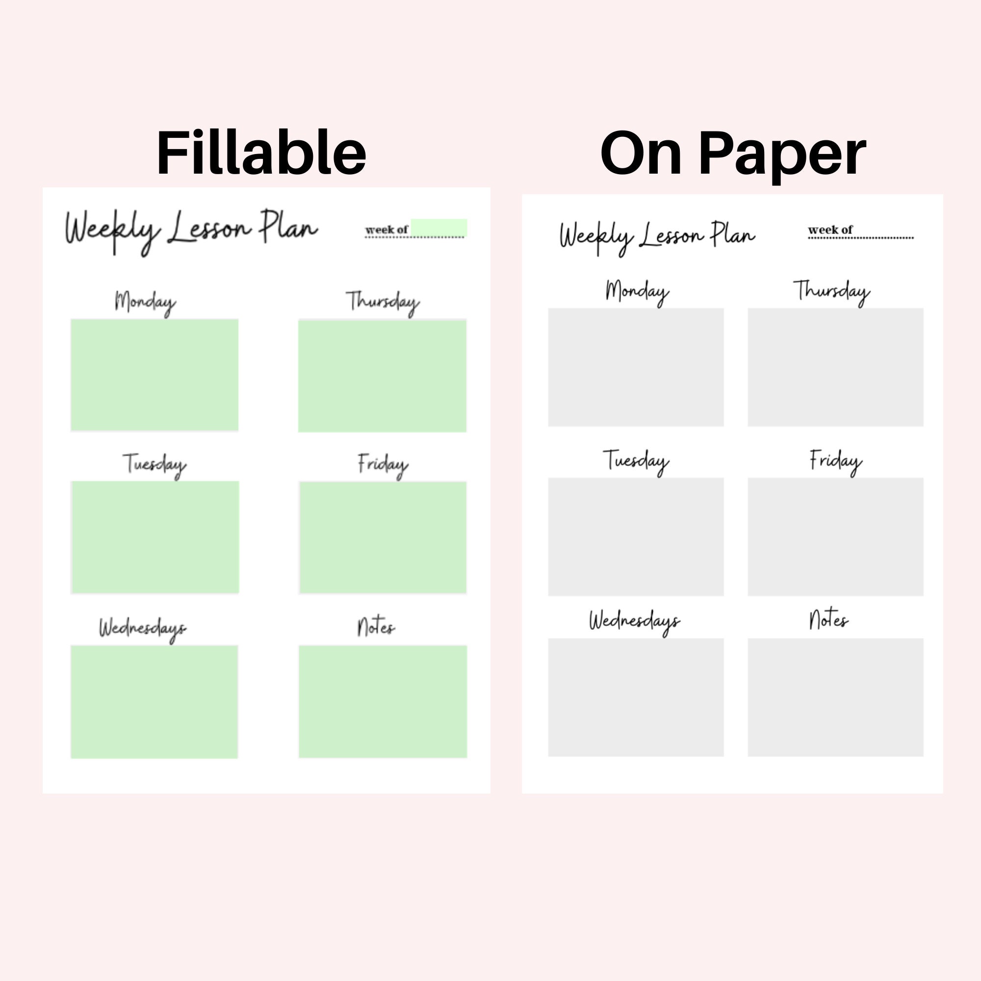 Editable Weekly Teacher Planner Printable Fillable PDF | Etsy