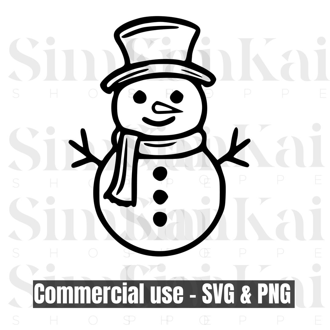 Monoline Snowman Svg, Snowman SVG, Snowman Flourish SVG, Snowman Shirt ...