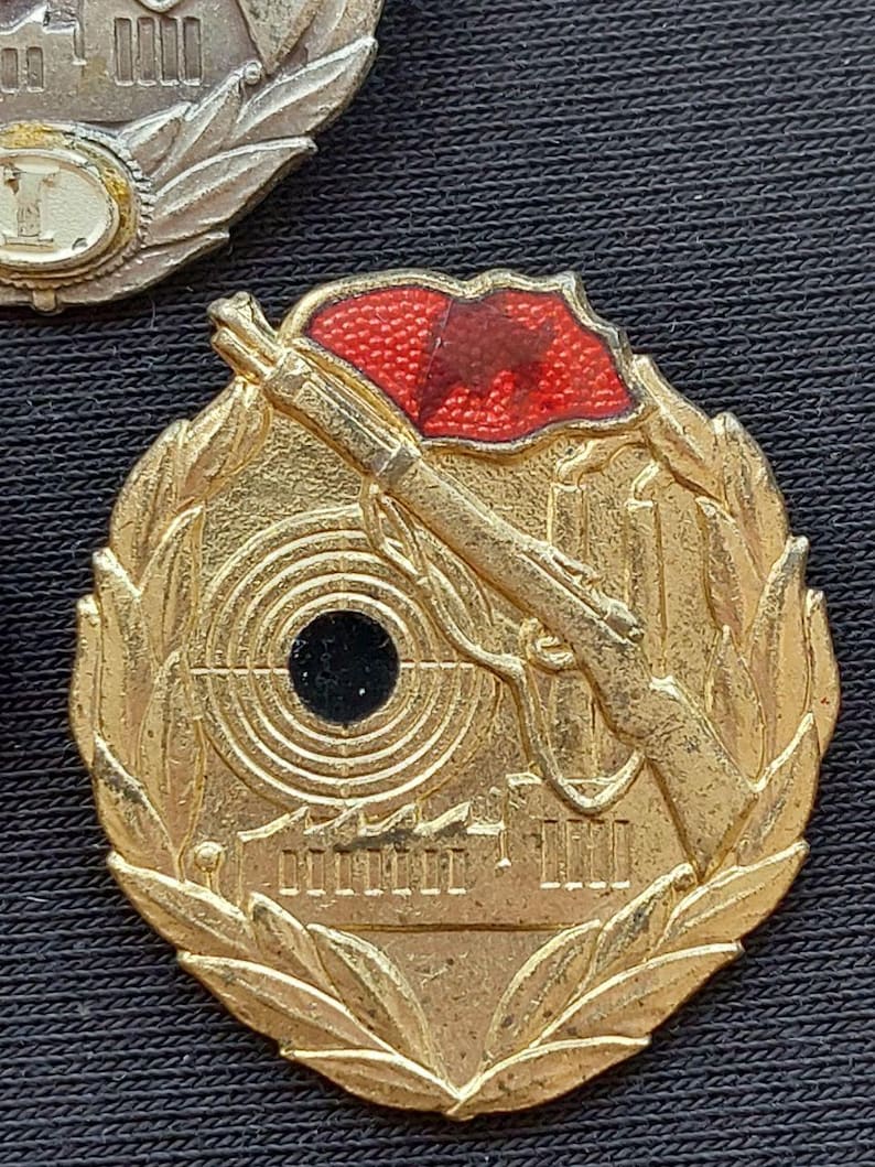 East Germany Kampfgruppen Pin Set, 3 Grades Enamel Insignia, Cold War ...