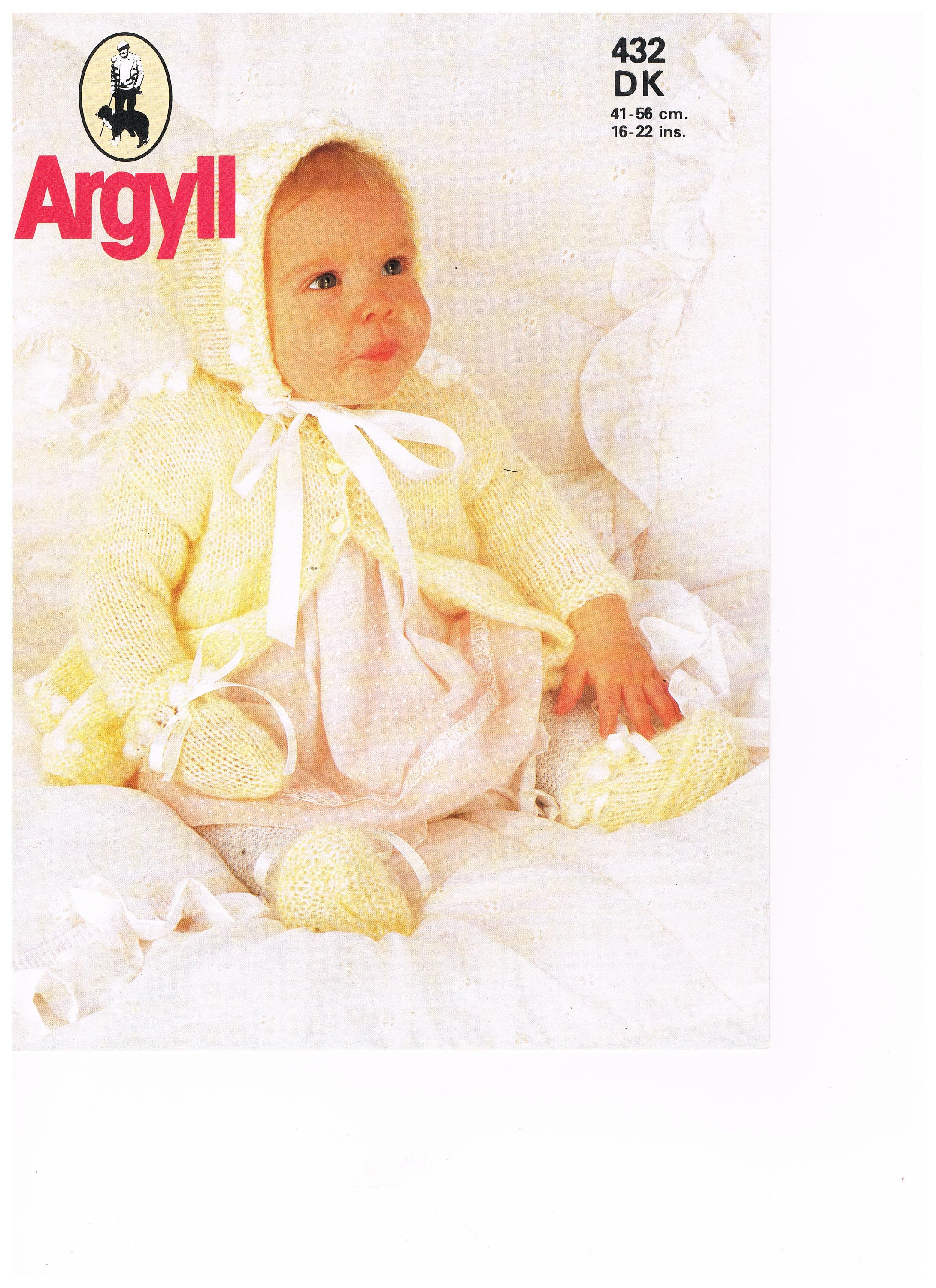 Vintage Pram Set Knitting Pattern Includes 4 Patterns Coat Bonnet ...