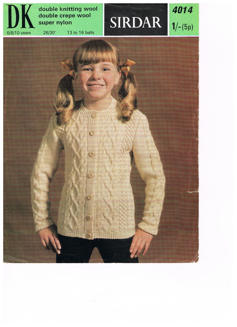 Sirdar Aran Cardigan - Etsy