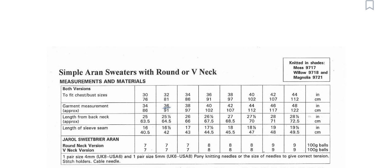 Vintage Aran Jumper Knitting Pattern Unisex Non-binary Sweater Child to Adult Sizes 30-44 Inch ...