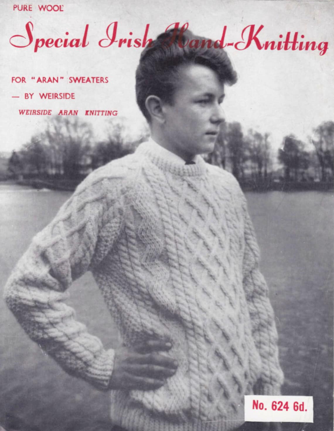 Vintage Men’s Aran Jumper Knitting Pattern to Fit 38-42 Inch Chest ...