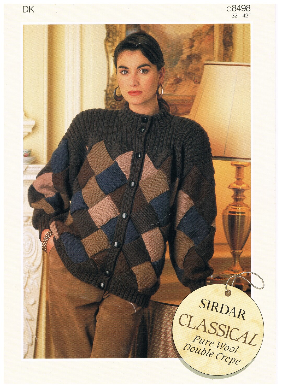 Sirdar Classical Pure Wool Double Crepe Button up Jacket Knitting ...