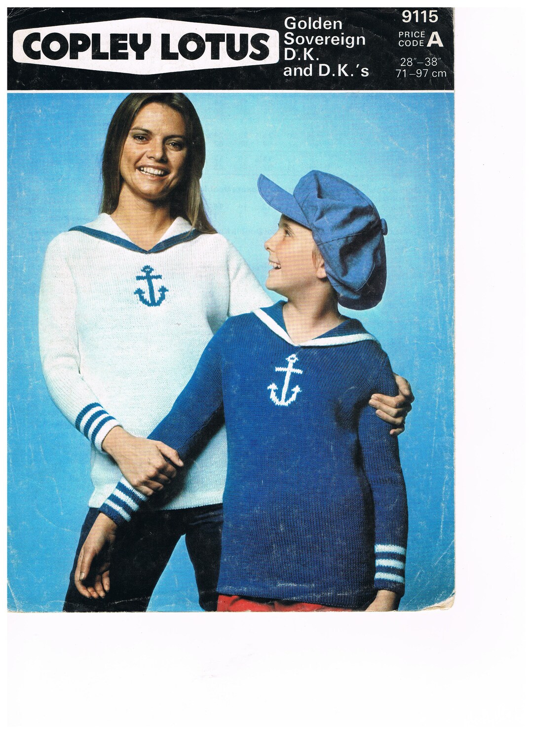 Mother and Daughter Sailor Sweaters Knitting Pattern Anchor Collar ...