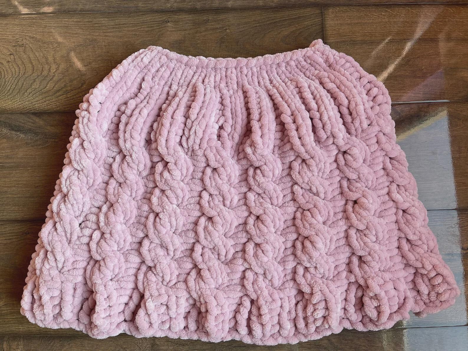 Super Chunky Chenille Cable Poncho - the Kimberley Capelet Knitting ...