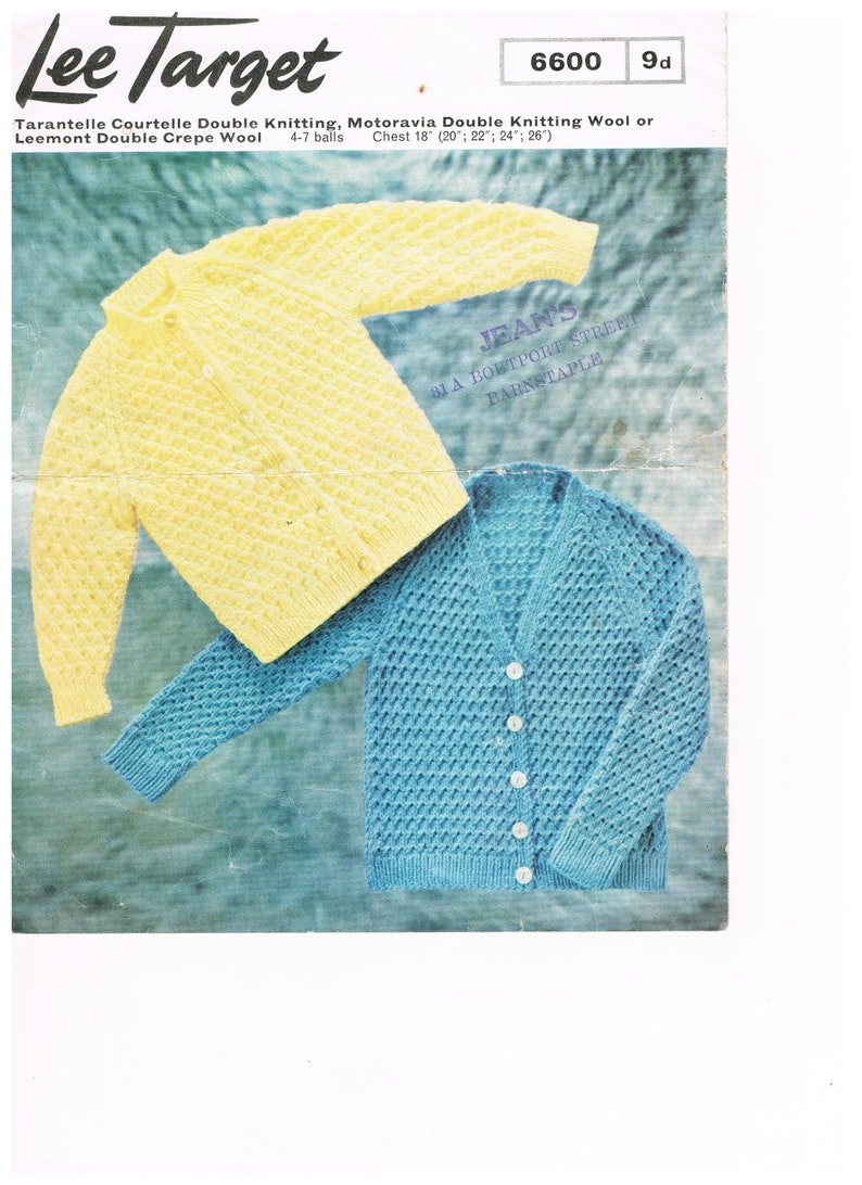 Vintage Baby Cardigan Knitting Pattern to Fit 18-26 Inch Chest Round ...