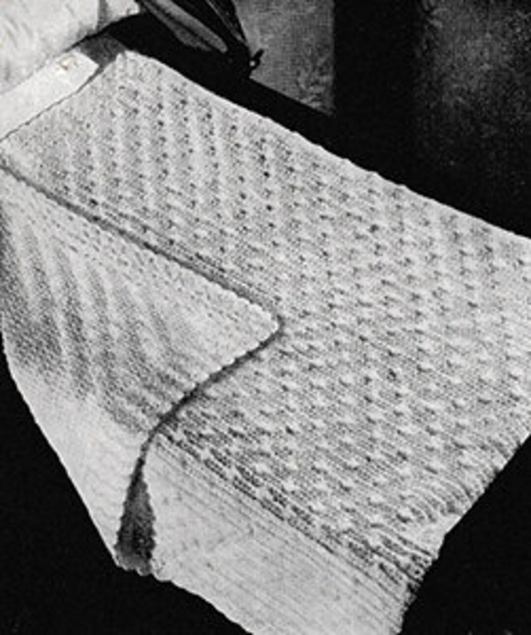 Vintage Late 1800s Early 1900s Crocheted Baby Carriage Blanket Pattern ...