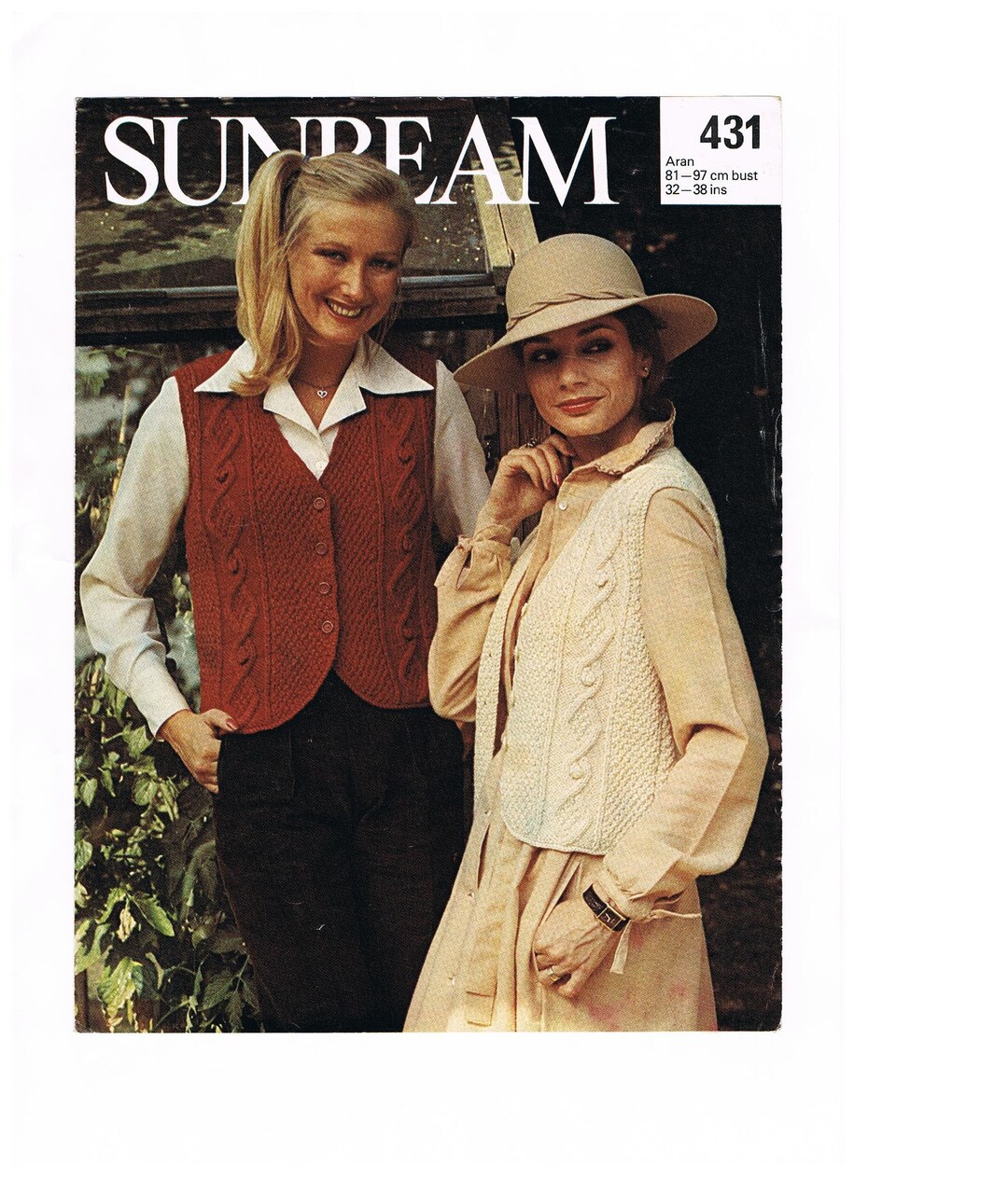 Vintage Aran Waistcoat/gillet Knitting Pattern This is a Pattern Only ...