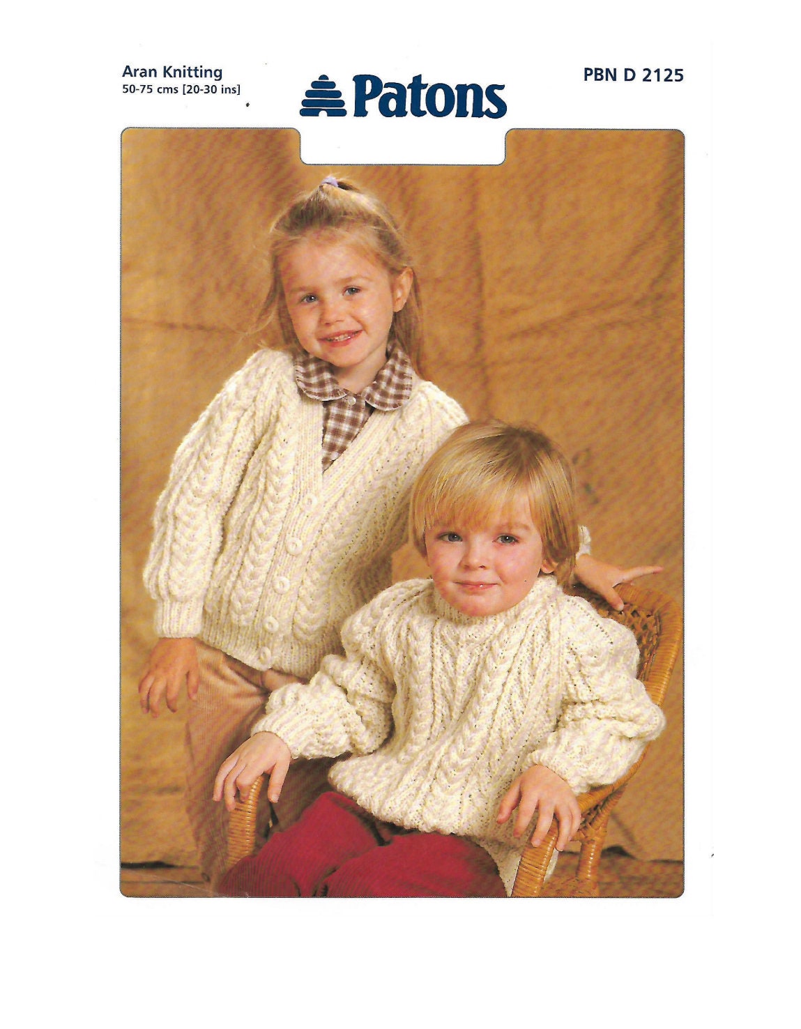 Vintage Child’s Aran Knitting Pattern Jumper and Cardigan Tree of Life ...