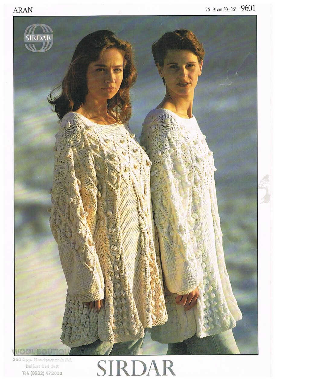 Vintage Aran Tunic Long Jumper Sweater Knitting Pattern This is a ...