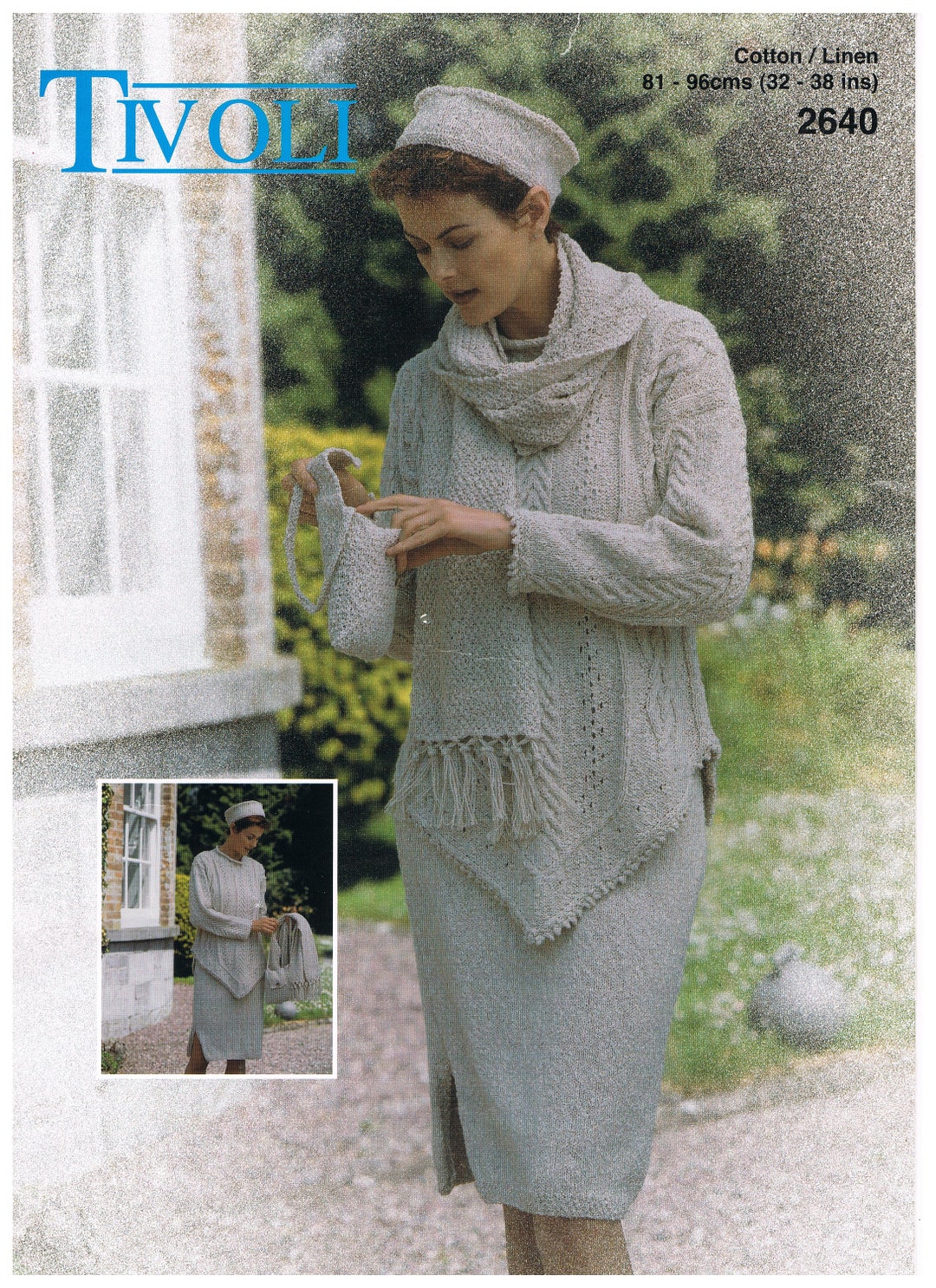 Tivoli Ladies Tunic, Skirt, Bag, Hat & Scarf Knitting Pattern 4 ...