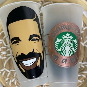 Drake Champagne Papi Rapper Inspired Starbucks Reusable Cold Cup ...