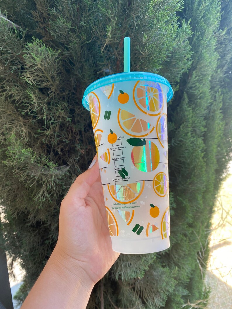 Oranges Starbucks Reusable Cold Cup Tumbler Naranja Summer - Etsy