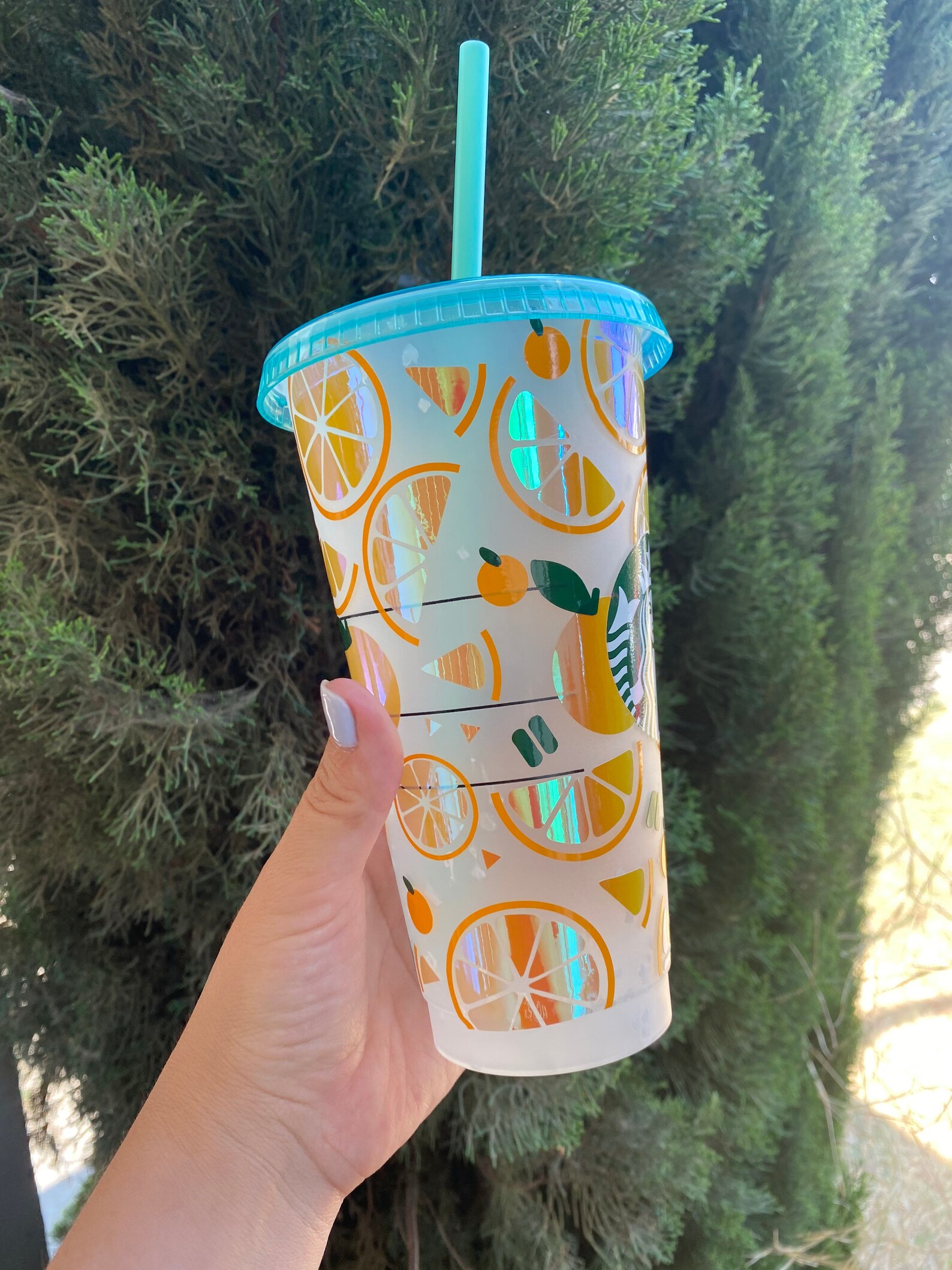 Oranges Starbucks Reusable Cold Cup Tumbler Naranja Summer - Etsy