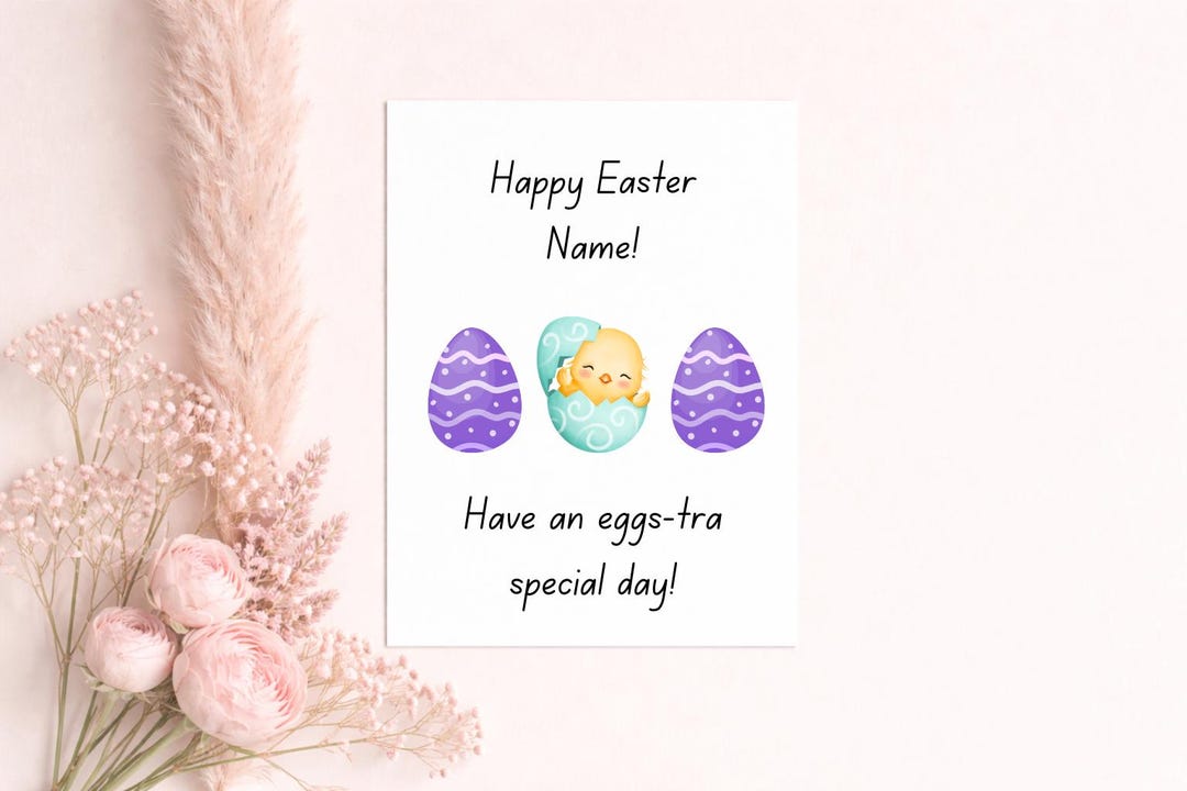 Personalised Easter Egg Hatching Card Minimalist Design - Etsy