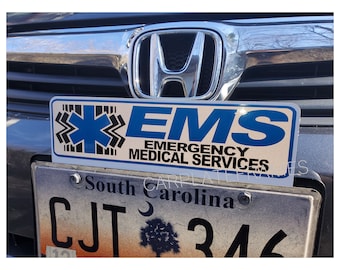 FIRE / RESCUE REFLECTIVE Metal Firefighter Fire License Plate Topper 10 ...