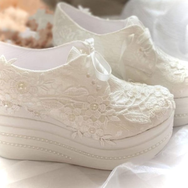 Bridal Sneakers Platform - Etsy