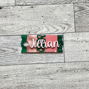 Personalized Stanley Pink and Green Tumbler Name Plate, 40oz, 30oz ...