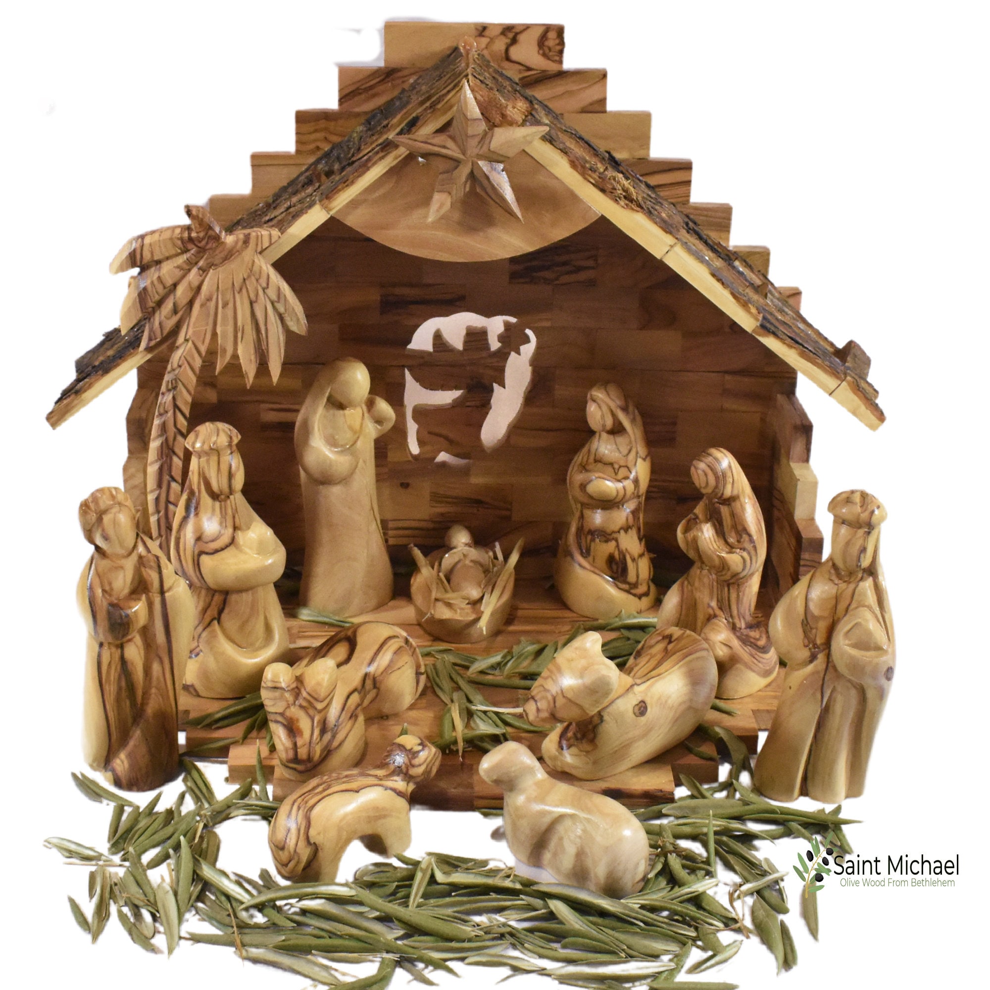 Large BETHLEHEM Nativity Set Wooden Nativity Set for - Etsy
