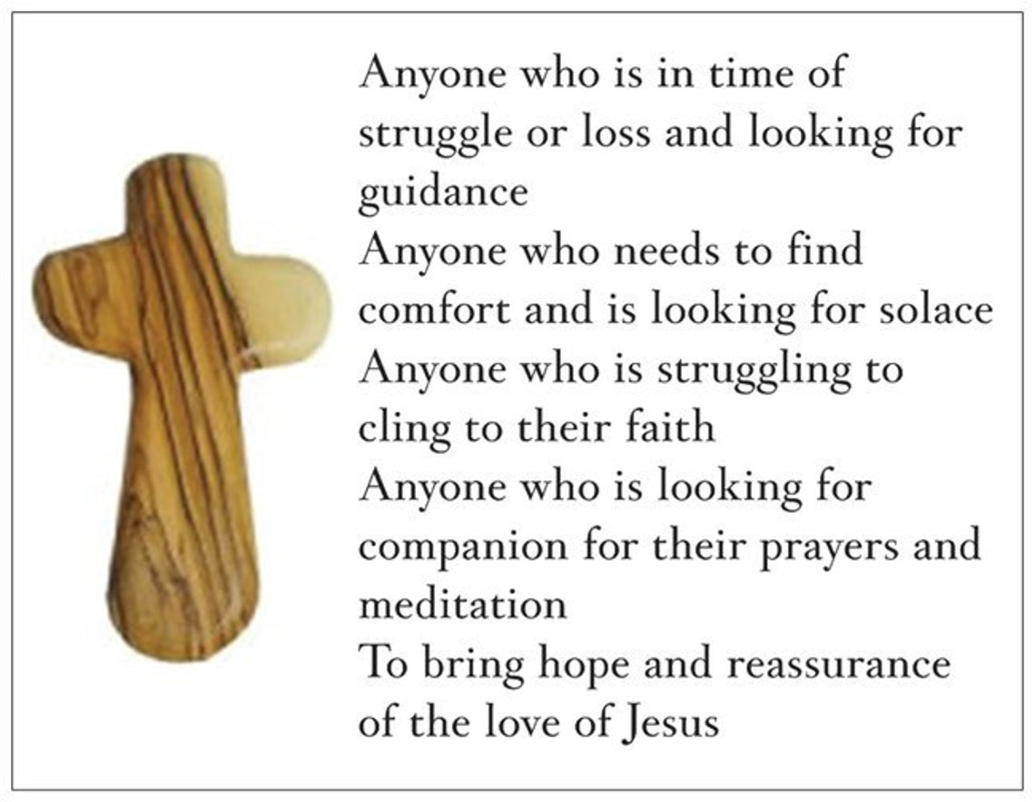XL Olive Wood Holding Hand Palm Comfort Cross Prayer Comfort - Etsy