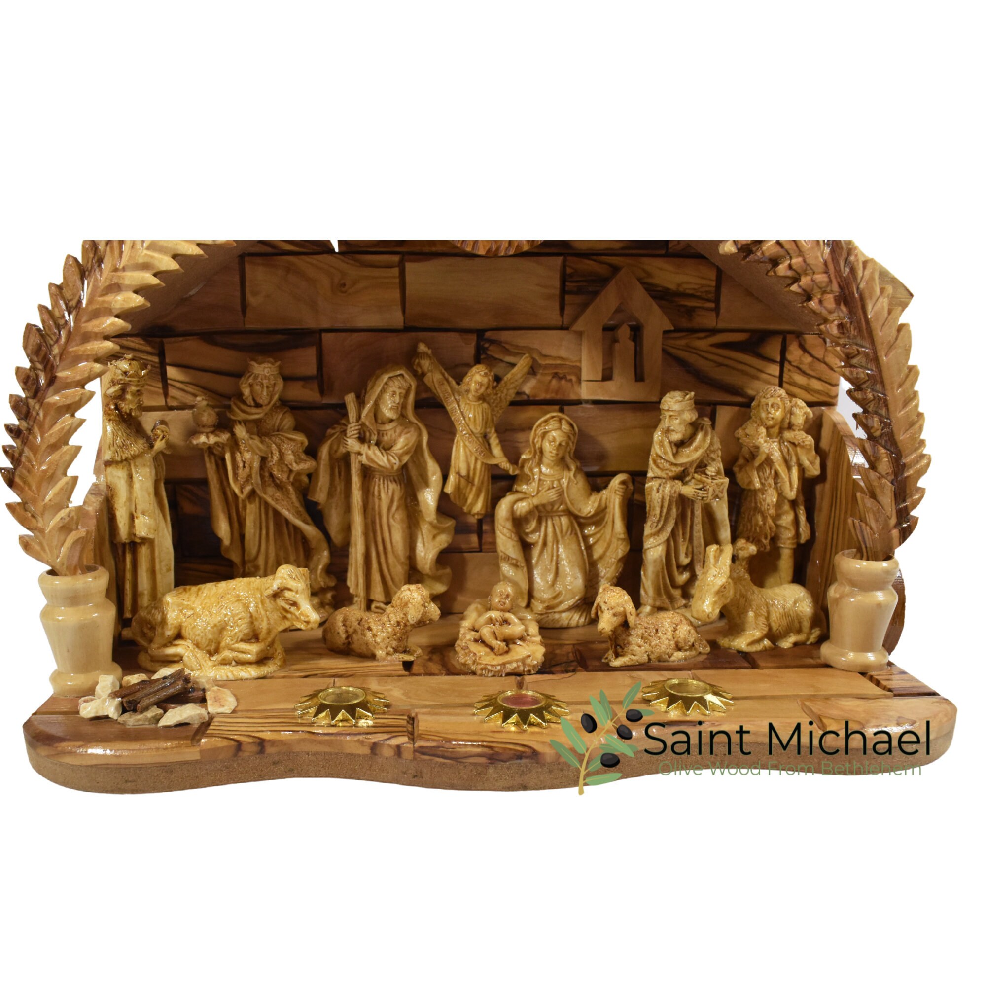 Olive Wood Nativity Set: Bethlehem Holy Land Christmas Decor - Etsy