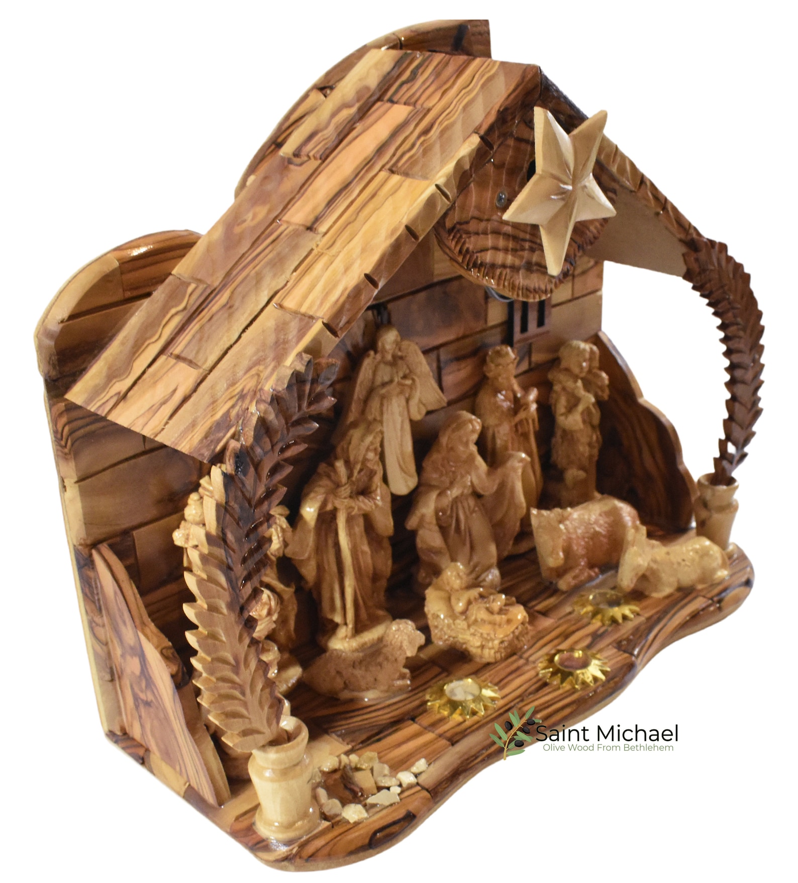 Olive Wood Nativity Set: Bethlehem Holy Land Christmas Decor - Etsy