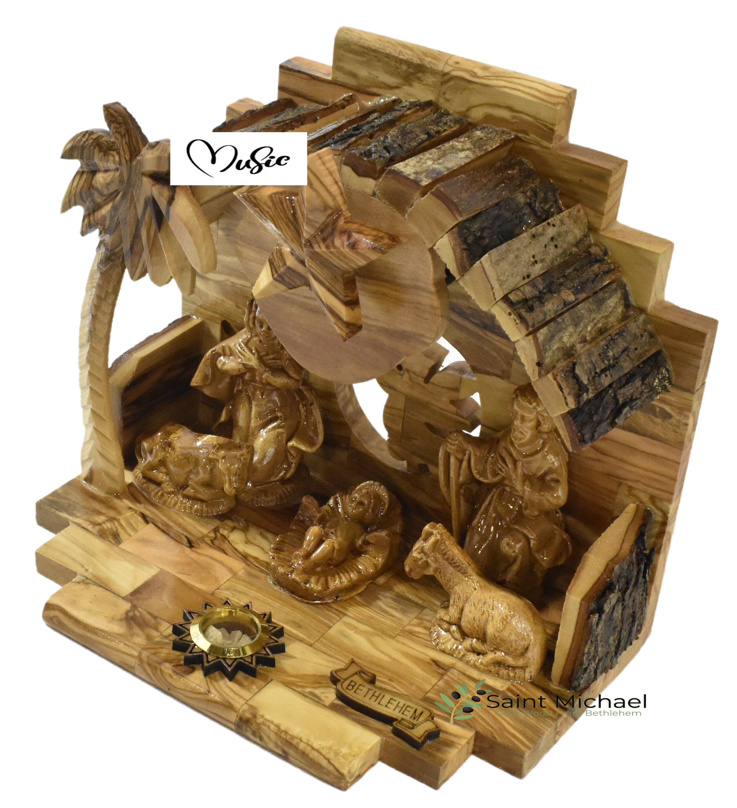 Musical Nativity Scene With Music Box & Incense From the Holy - Etsy