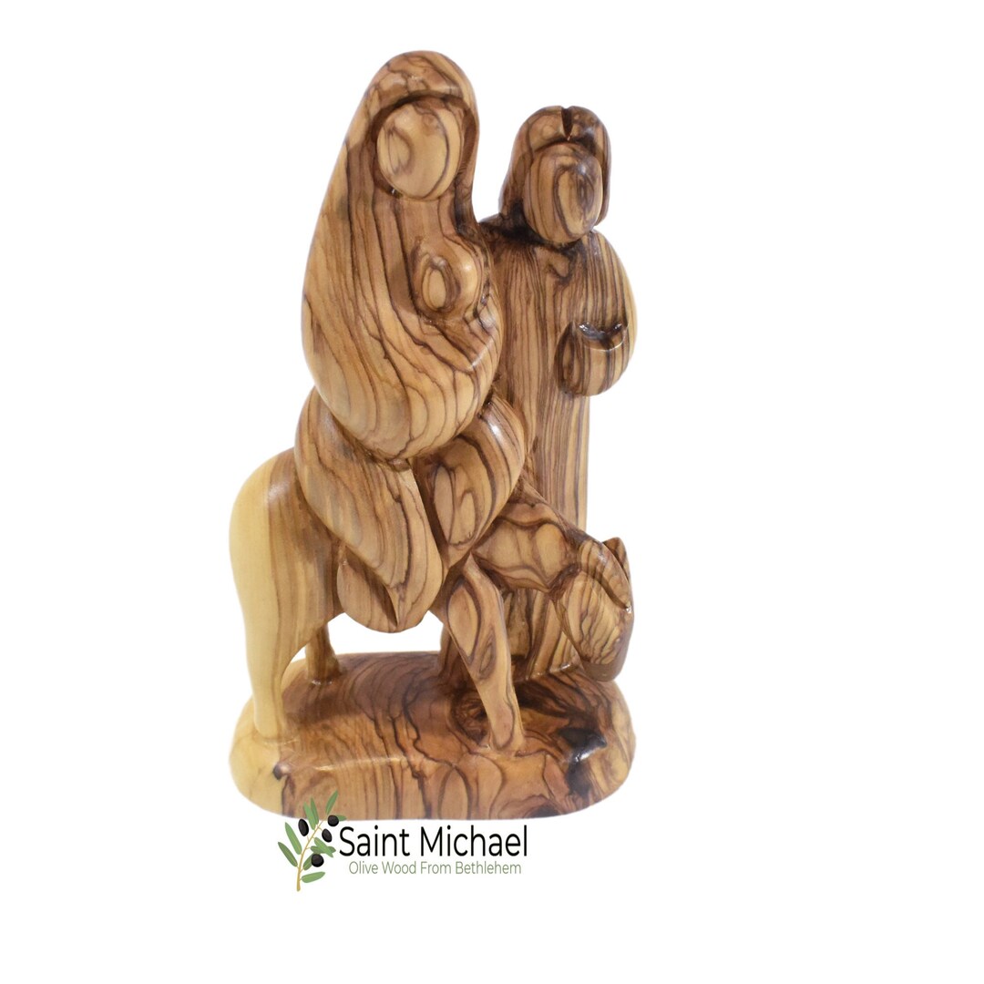 Faceless Flight to Egypt Statue - Olive Wood Handcrafted Statue Made in ...