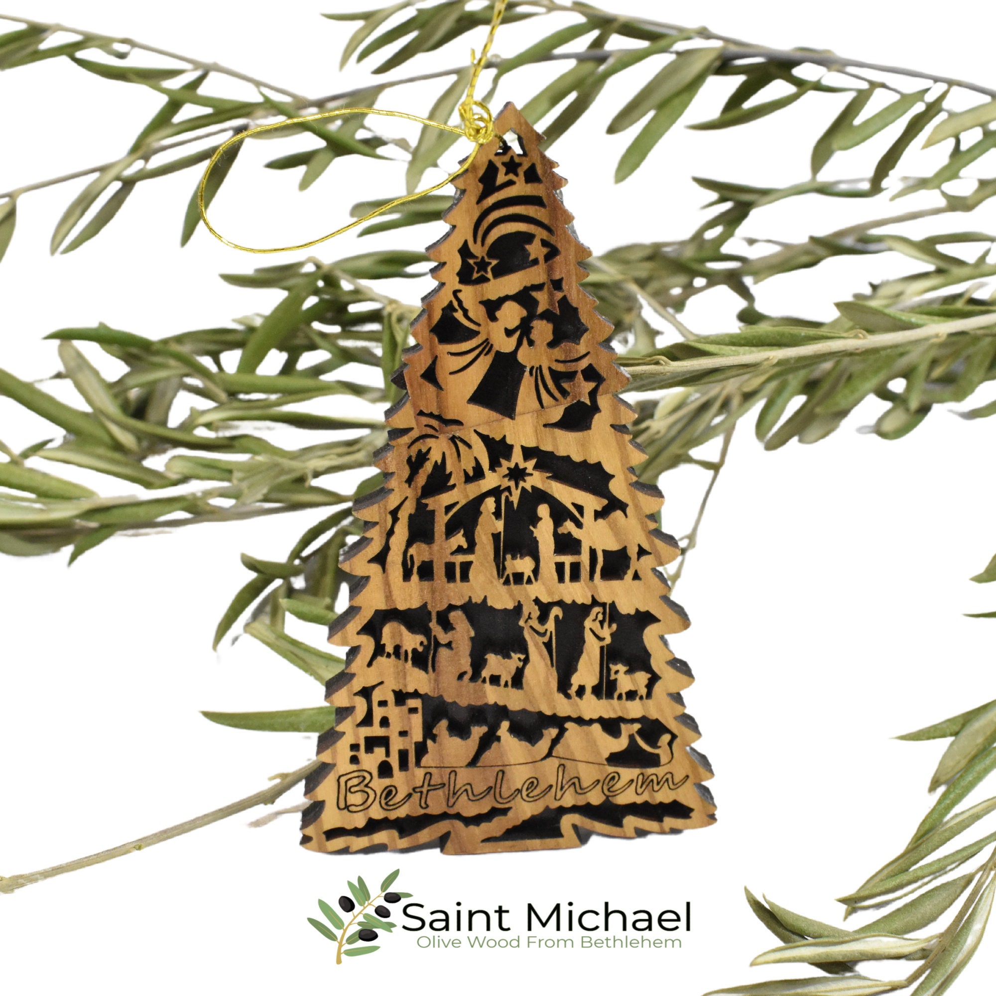 Nativity Christmas Tree Ornament Olive Wood Made in Very Special Place ...