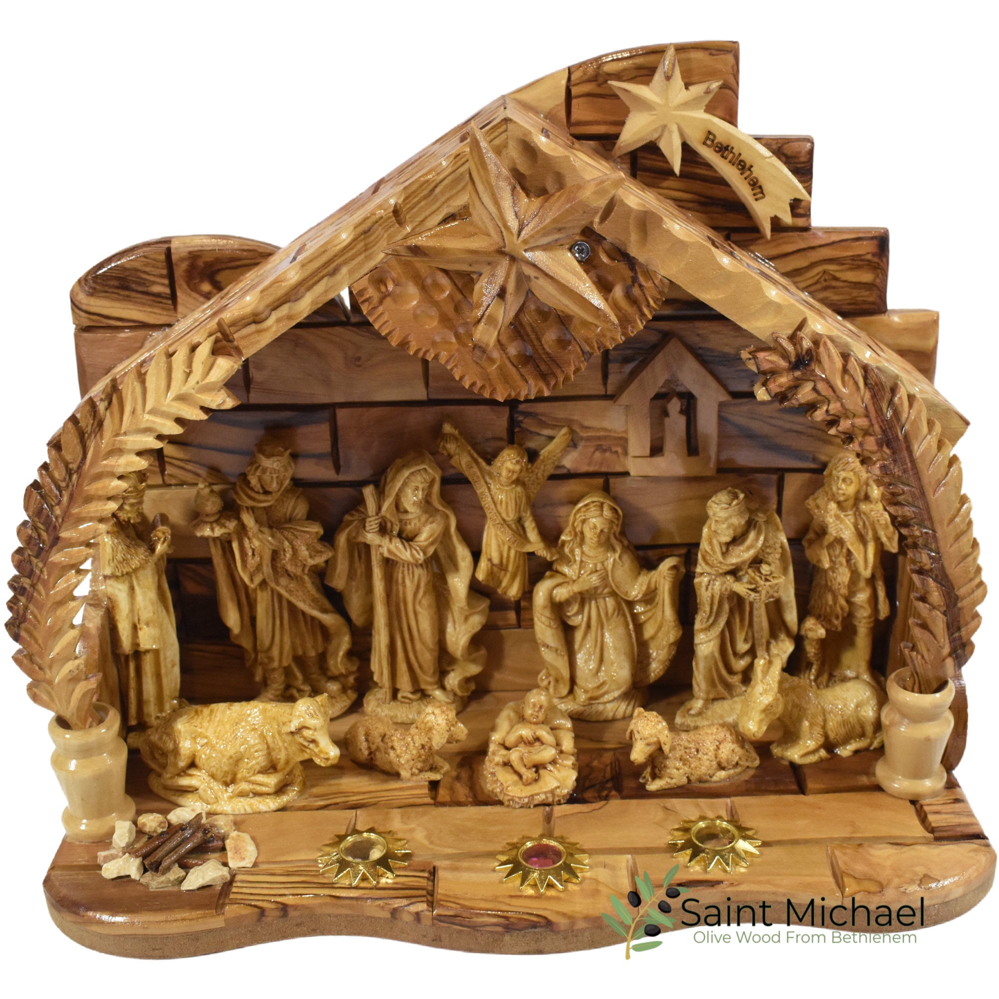 Olive Wood Nativity Set: Bethlehem Holy Land Christmas Decor - Etsy