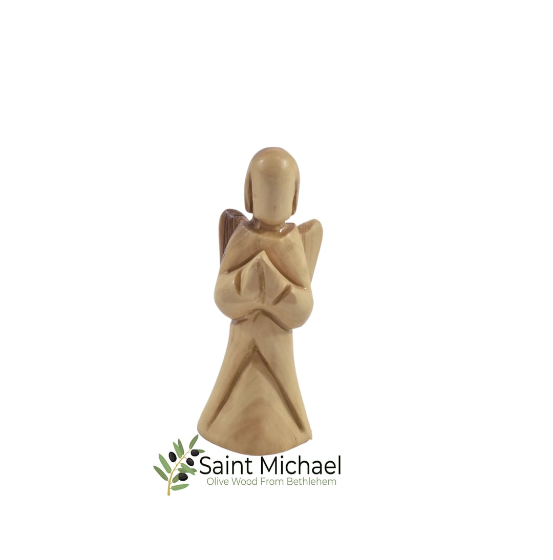 Hand Carved Olive Wood Angel: Bethlehem Christian Craft - Etsy