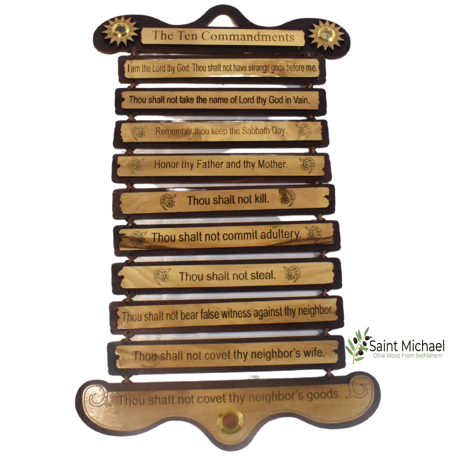 15 Inch Large Ten Commandments Olive Wood Hand Made in the - Etsy